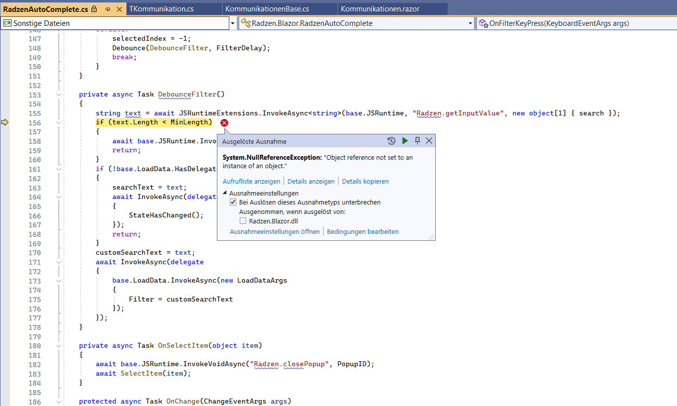 RadzenAutoComplete Throws an exception - Radzen.Blazor Components - Radzen