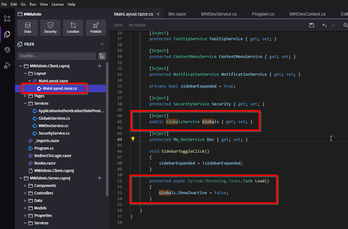 Global variables in Radzen Blazor Sudio - Radzen Blazor Studio - Radzen