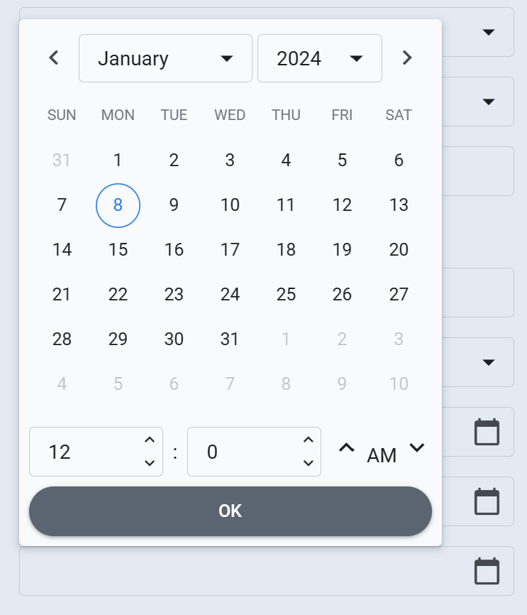 Datepicker pick time as now - Radzen Blazor Studio - Radzen