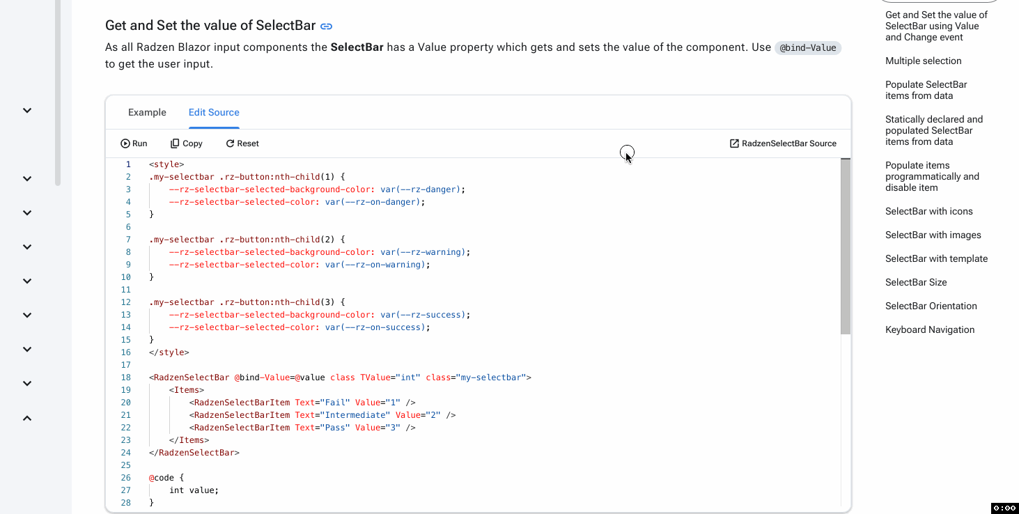 RadzenSelectBarItem background color for the nth child - Radzen.Blazor ...
