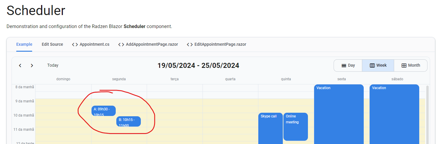 Scheduler Week View Time Slots Render Issue - Radzen.Blazor Components - Radzen