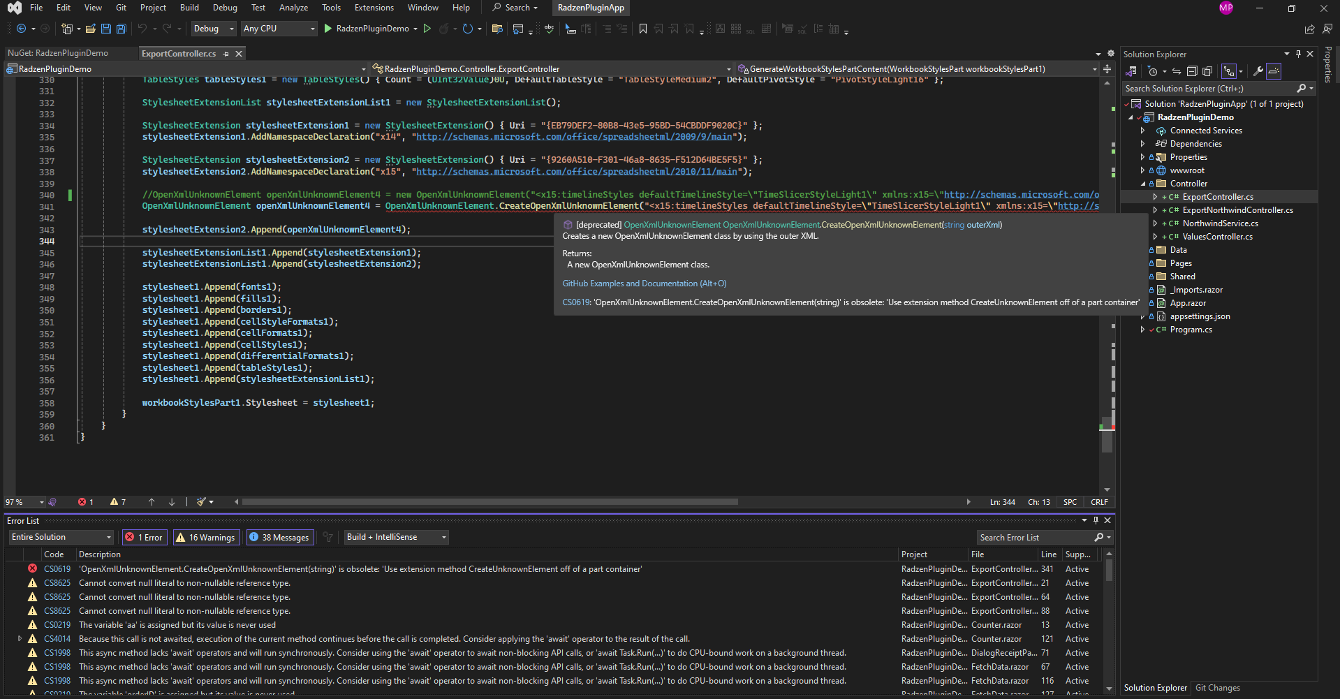Can Not Export To Excel Radzenblazor Components Radzen