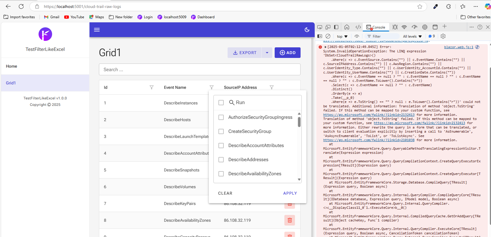Problem when use DataGrid CheckBox list (Excel like) Filter - Radzen.Blazor Components - Radzen