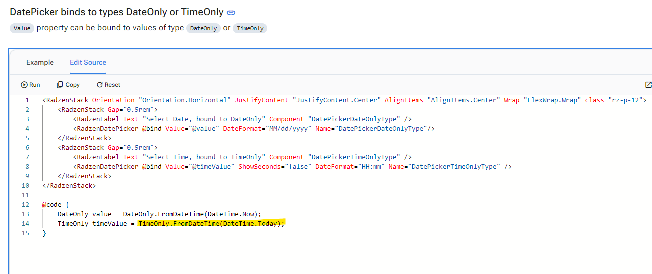 DatePicker TimeOnly bound does not show 00:00 - Radzen.Blazor Components - Radzen