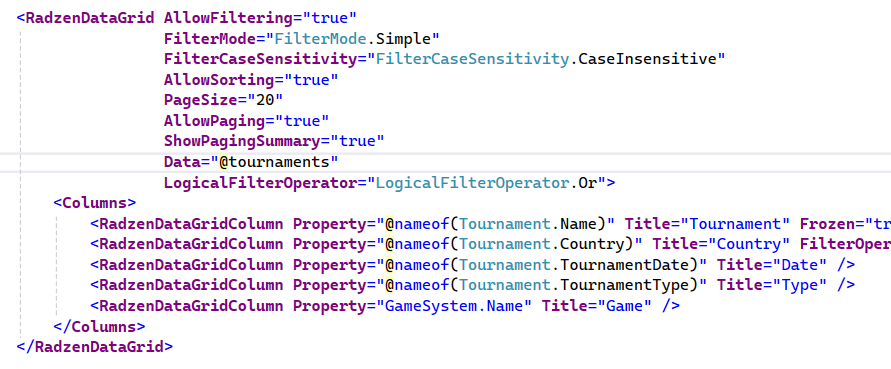 Datagrid and filtering using complex objects - Radzen.Blazor Components ...