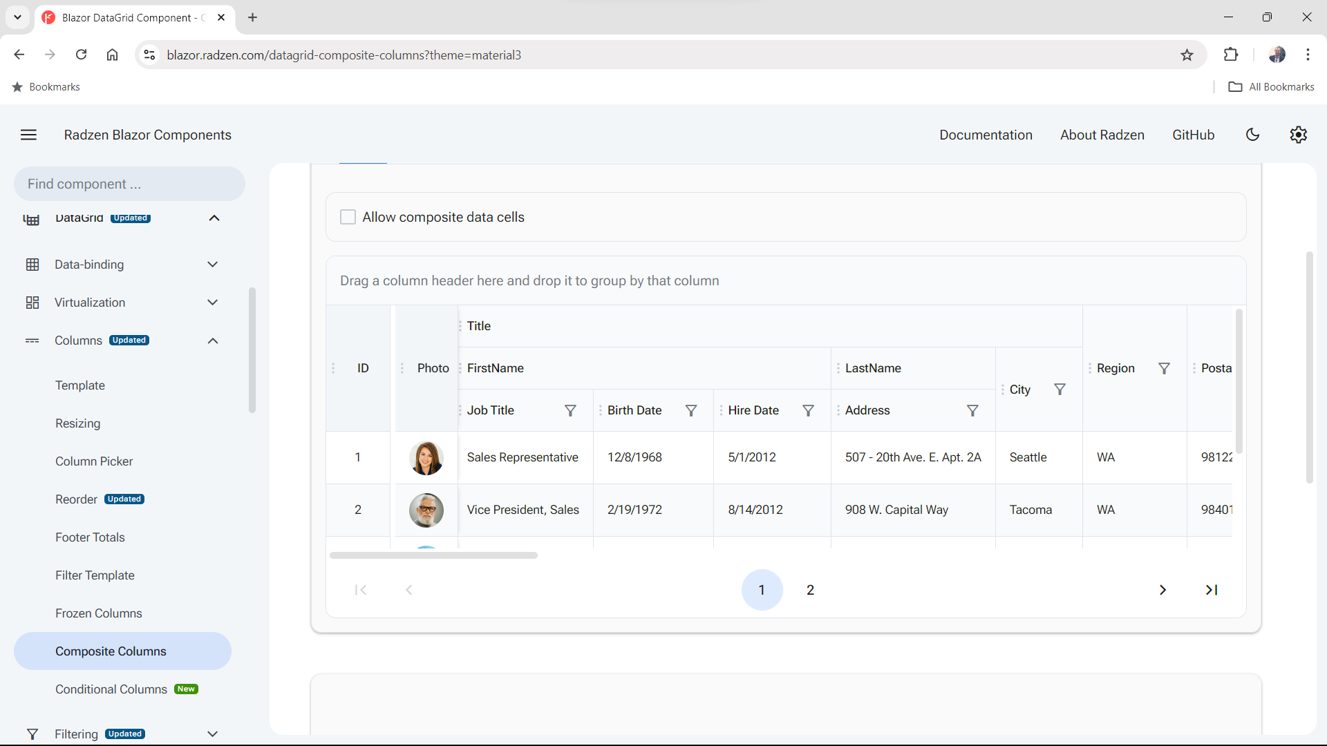 Composite Column width bug - Radzen.Blazor Components - Radzen