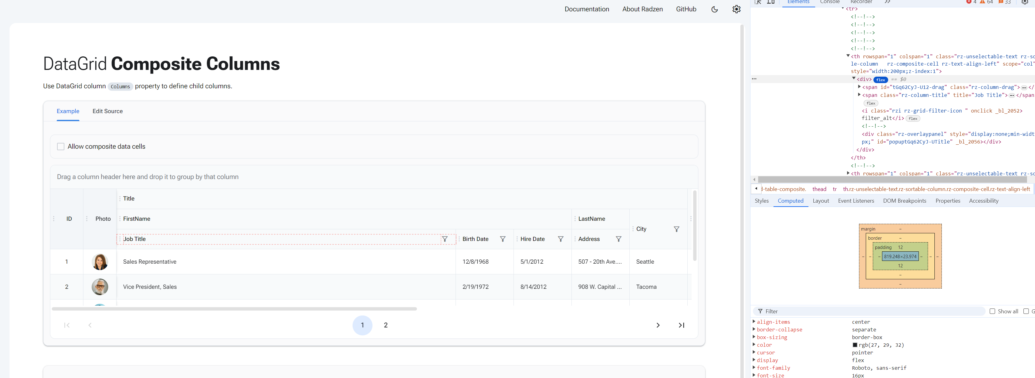 Composite Column width bug - Radzen.Blazor Components - Radzen