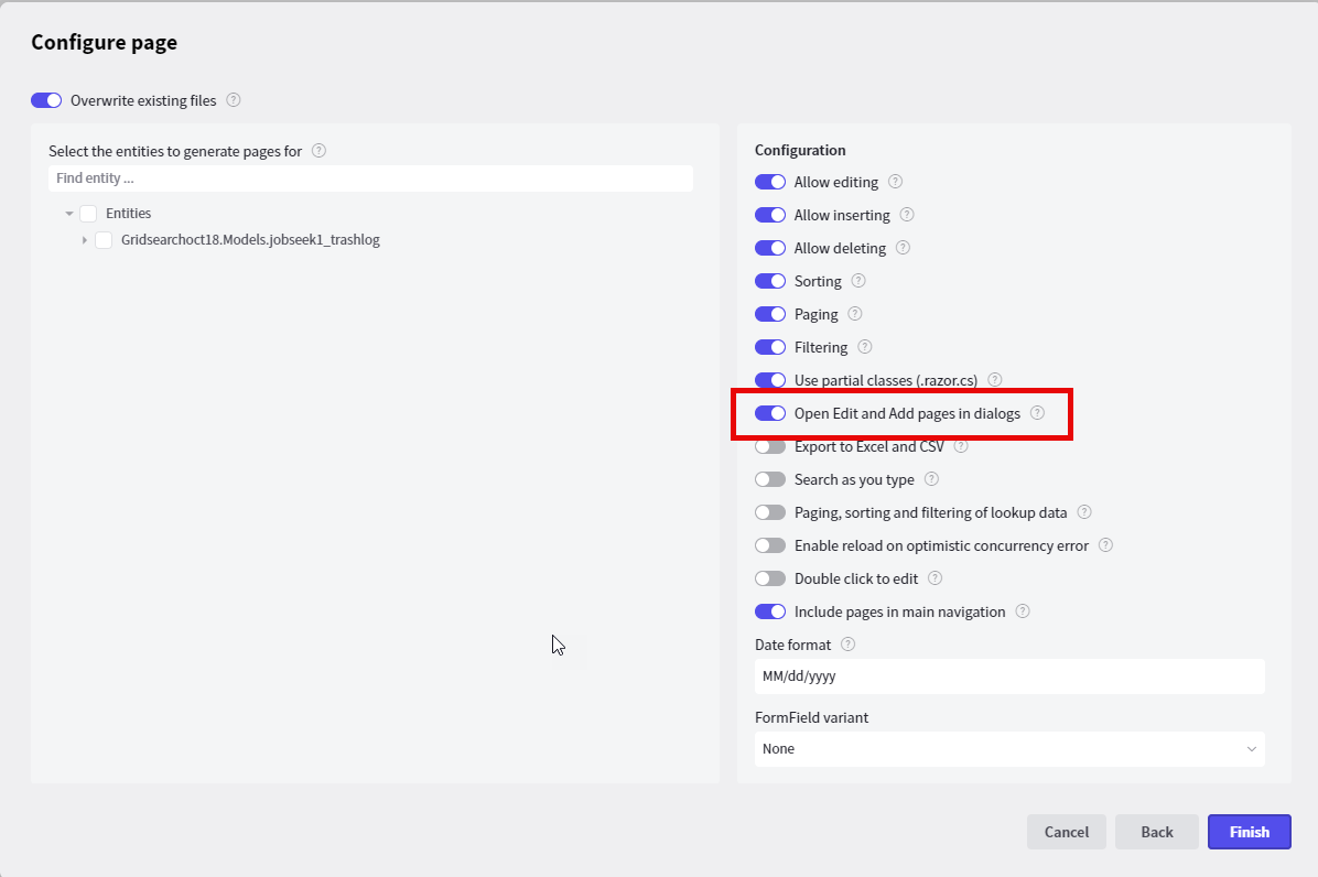 Edit and Add pages in dialog vs navigation - Radzen Blazor Studio - Radzen