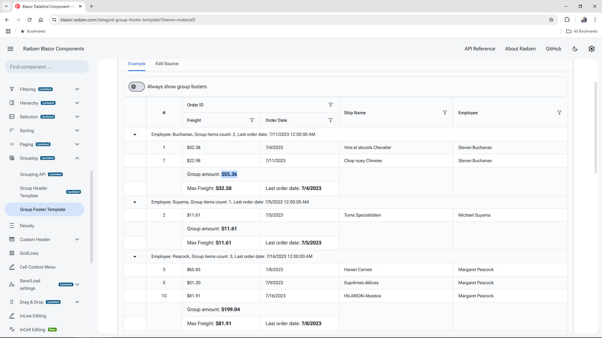 Datagrid update grouping summary when filtering - Radzen.Blazor ...
