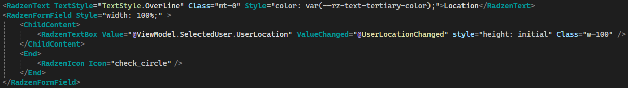 Show Icon inside RadzenTextBox - Radzen.Blazor Components - Radzen