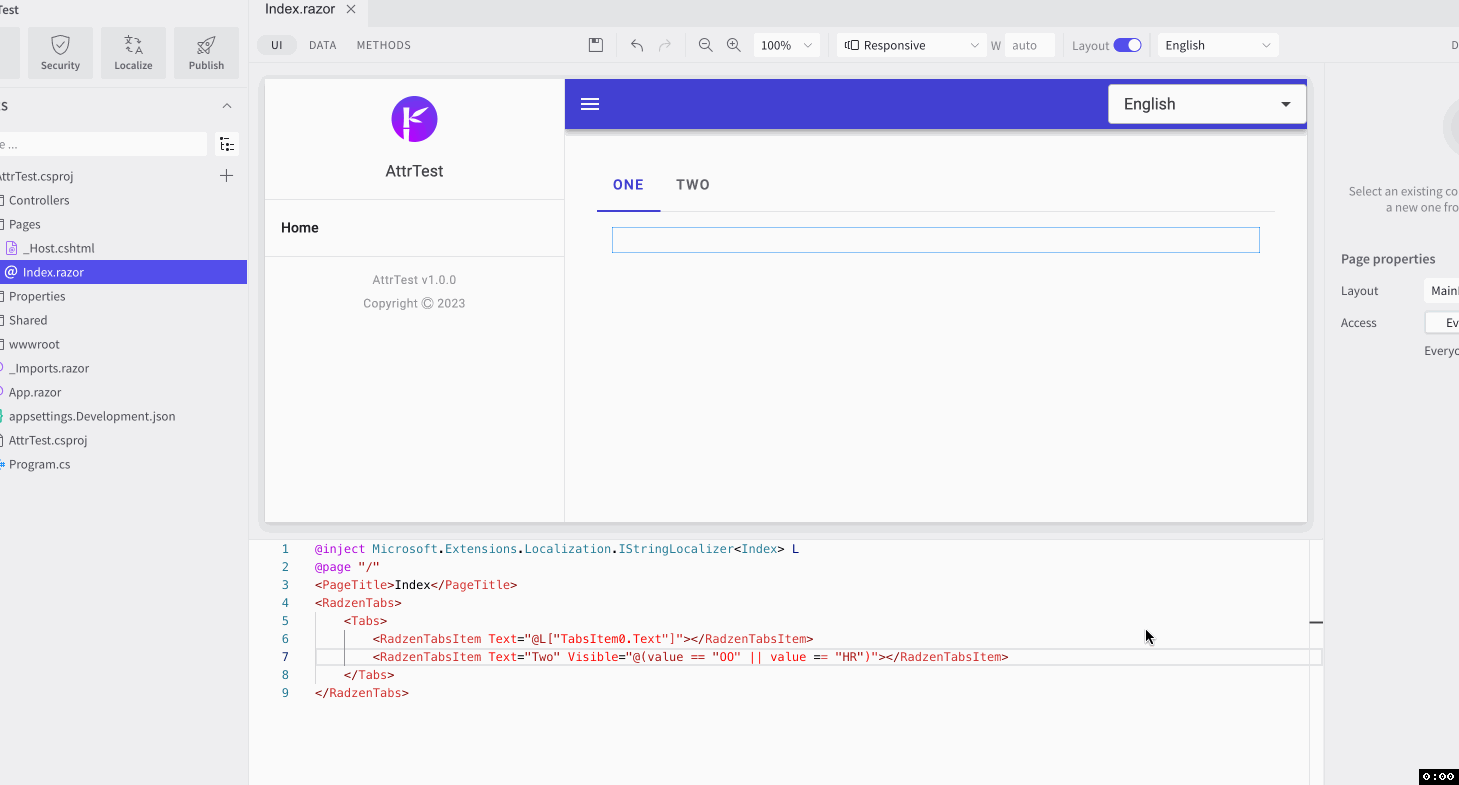 If the tab item's text comes from localization the text is not shown on ...